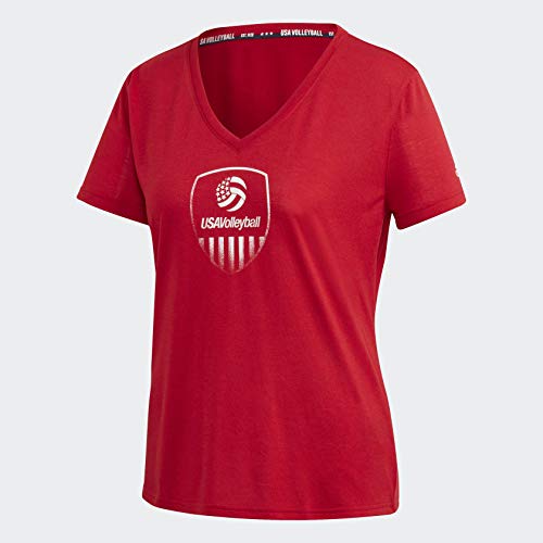 adidas Women's USA Volleyball Short Sleeve Tee Aeroready Black Small