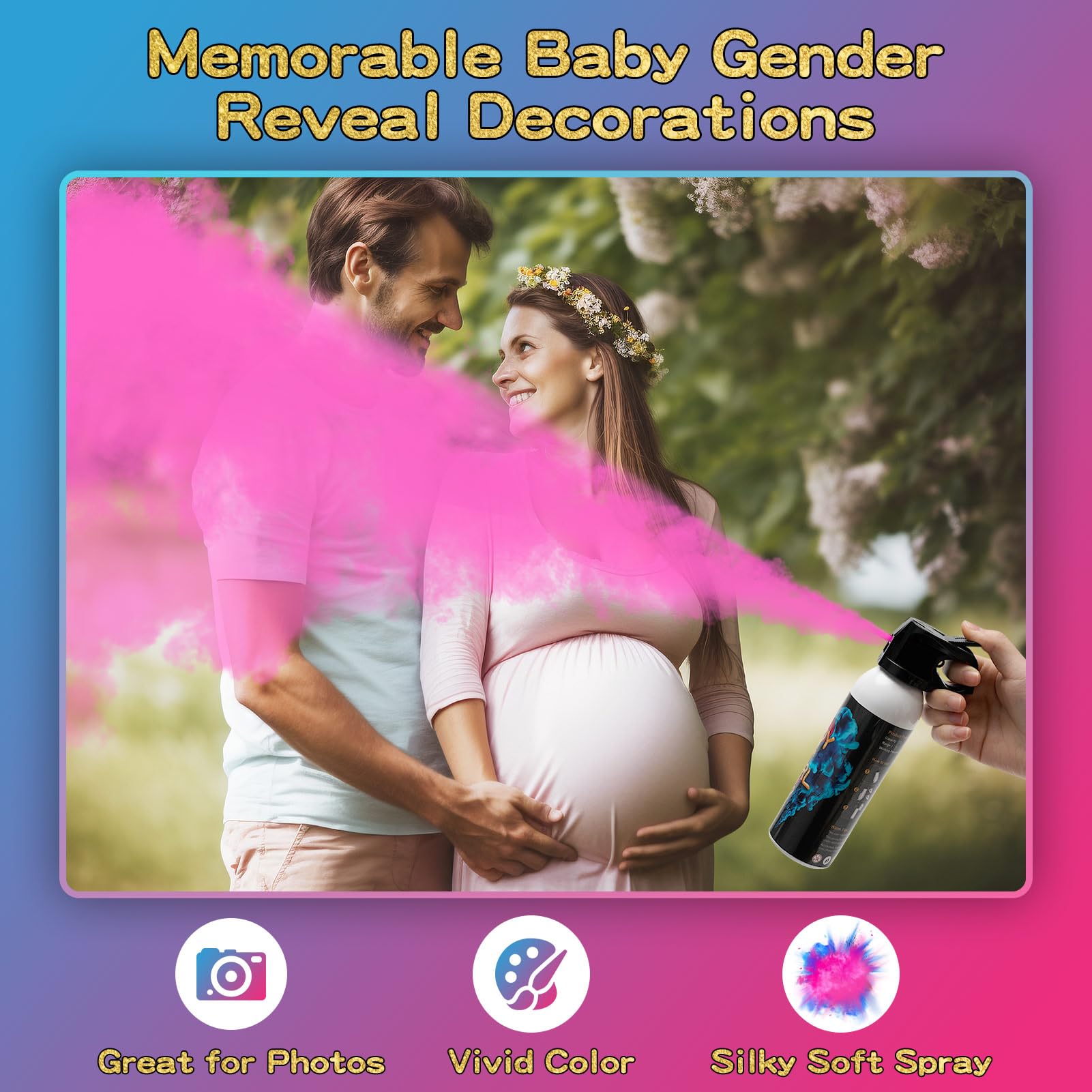Gender Reveal Fire Extinguisher 2 Pack, Gender Reveal Decor, Baby Girl Reveal Party Ideas 100% Biodegragable for Gender Reveal Decorations(Pink)