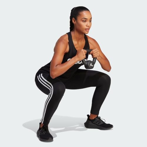 adidas womens Essentials Loose Logo Tank Top Shirt, Black/White, Small US
