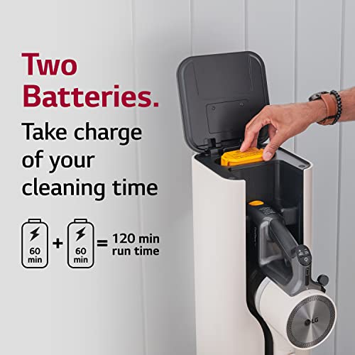 LG CordZero Cordless Vacuum Cleaner with Auto Empty, Lightweight Stick Vac for Carpet and Hard Floors, 120 Min Run Time, 10-Year Motor Warranty, Power Mop, Sand Beige