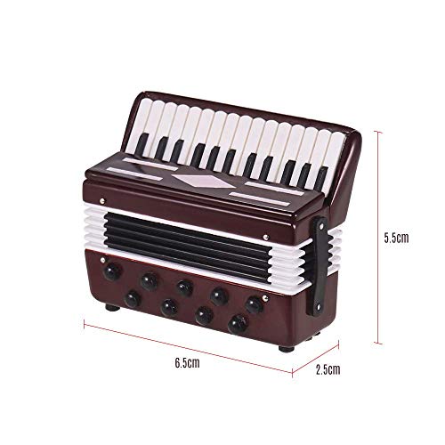 ALANO red Mini Accordion Model with Gift Box Mini Musical Ornament Decor Model (KR-7 L)