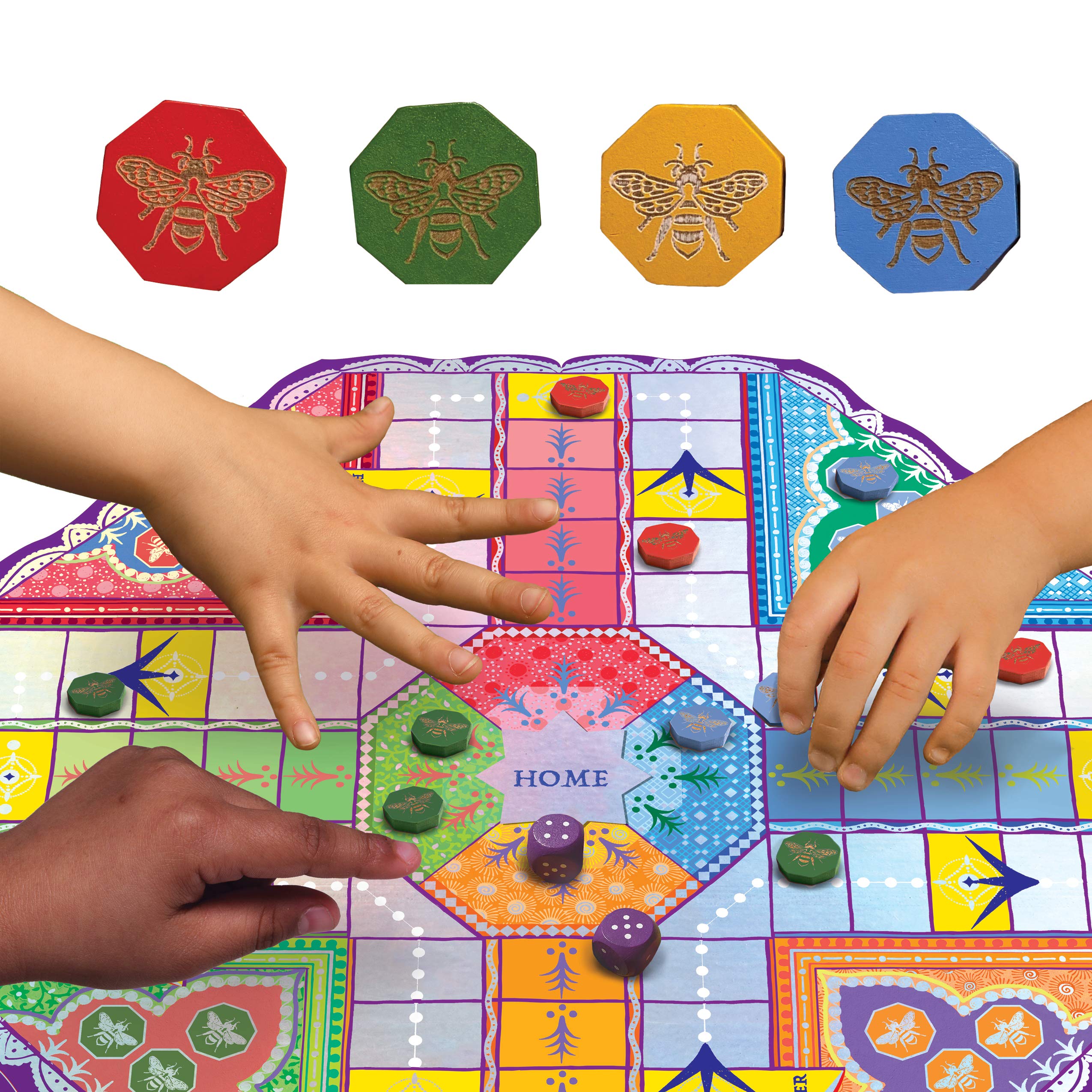 eeBoo: Fancy Pachisi Board Game, Develops Counting and Patience Skills for Children, an Ancient Game, for 2 to 4 Players, Perfect for Ages 6 and up