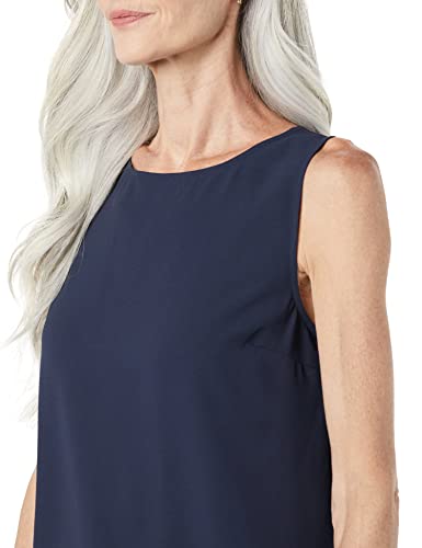 Amazon Essentials Women's Regular-Fit Sleeveless Layering Tank Top Crew Neck, Navy, Large