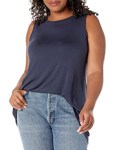 Amazon Essentials Women's Swing Tank (Available in Plus Size), Navy, Large