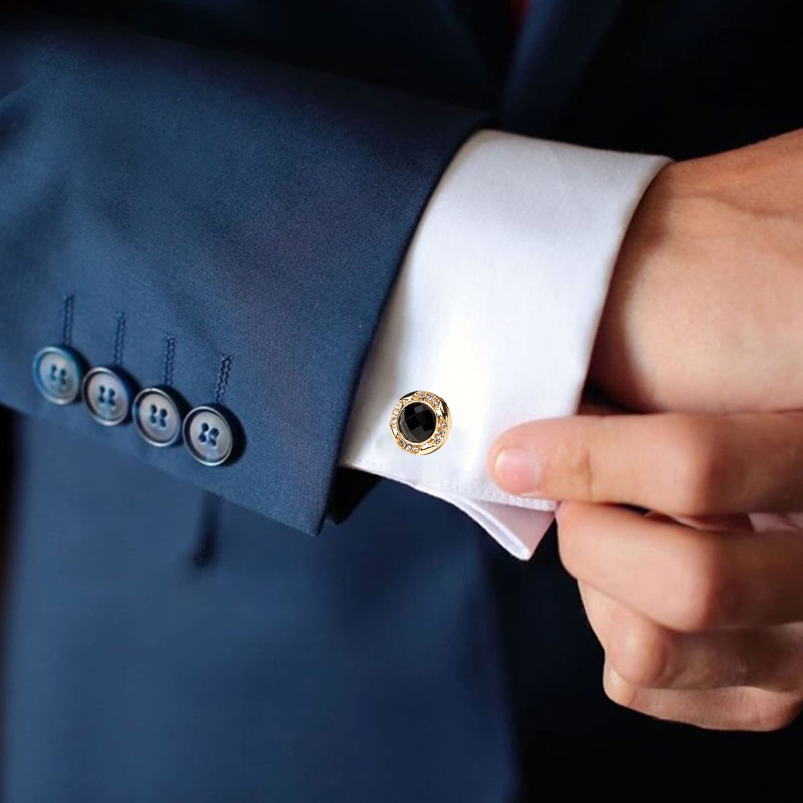 Barry.Wang Cuff Links for Men Luxury Set Tie Clips Designer Novelity Tie Silver for Men