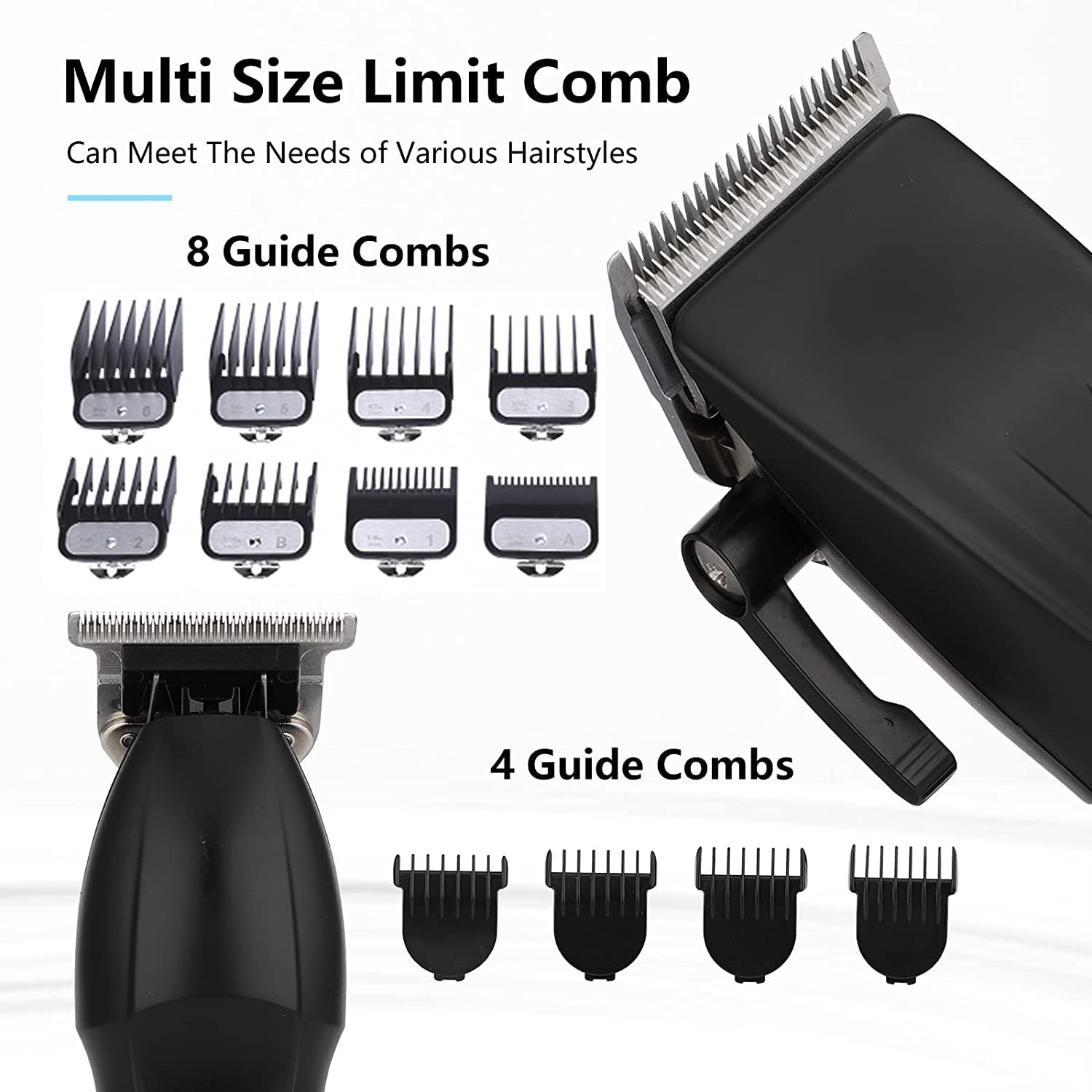 AMULISS Professional Hair Clippers and Zero Gapped Trimmer for Men, Cordless Barber Clipper Kit, Beard T Outliner Trimmers Haircut Grooming Set,Rechargeable LCD Display