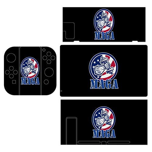 American Flag MAGA Fist Power Cute Skin Decal Stickers Compatible with Switch Protective Faceplate Full Set Console