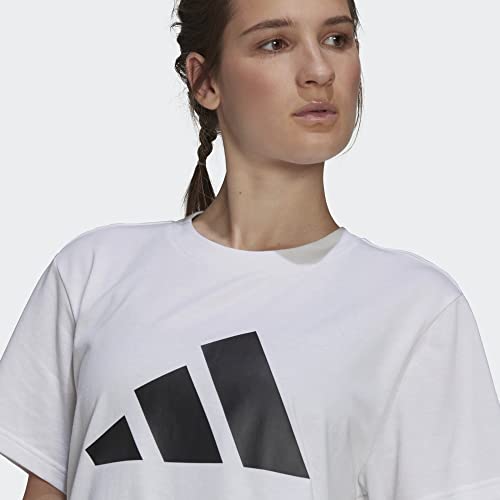 adidas Women's Standard Sportswear Three Bar T-Shirt, White, X-Large