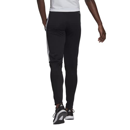 adidas Women's Aeroready Sereno Slim Tapered-Cut 3-Stripes Pants, Black/White, Small