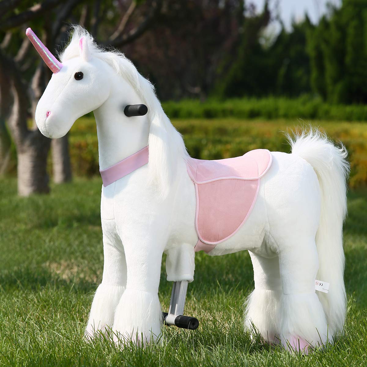 Gidygo Kids Ride on Walking Unicorn Rocking Horse Riding Toy for Children L Size for 5-12 Years Old