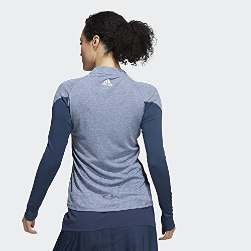 adidas Women's Standard Sport Performance Primegreen Heat.RDY Long Sleeve Mock, Crew Navy, L