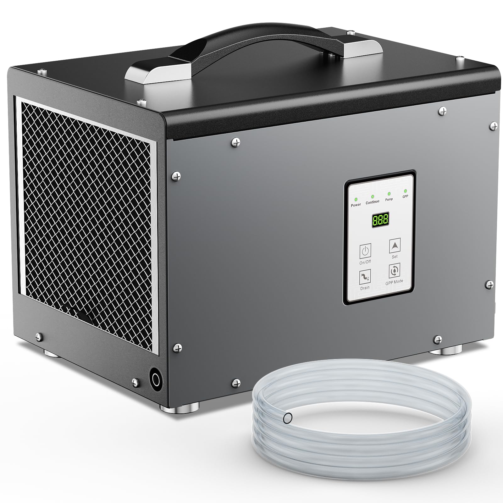 BaseAire Crawlspace Whole House Dehumidifier,70 Pint Commercial Basements Dehumidifiers with Pump Hose, Up to 1000 Sq Ft,Compact,Auto Defrost, Energy Star, GLGR Technology
