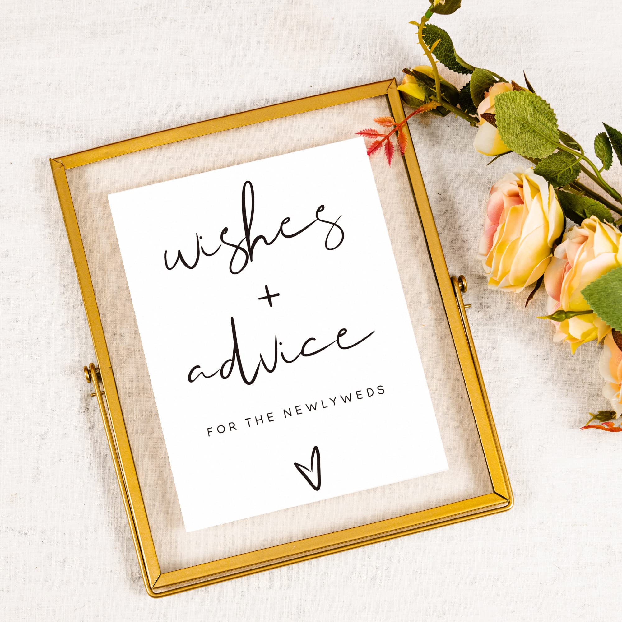 Calculs Advice And Wishes For The Mr And Mrs Gold Floating Picture Frame Wedding Signs Place Card/Menu Holder 10 x 8 Inches Centerpiece Table Dรฉcor Bridal Shower