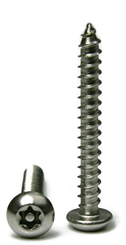 Torx w/Pin Tamper Proof Security Button Head Sheet Metal Screws 18-8 Stainless Steel T-27 - #14 x 2-25 Pieces
