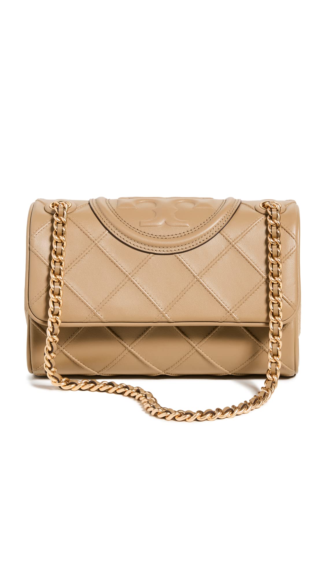 Tory Burch Women's Fleming Soft Small Convertible Shoulder Bag, Pebblestone, Tan, One Size