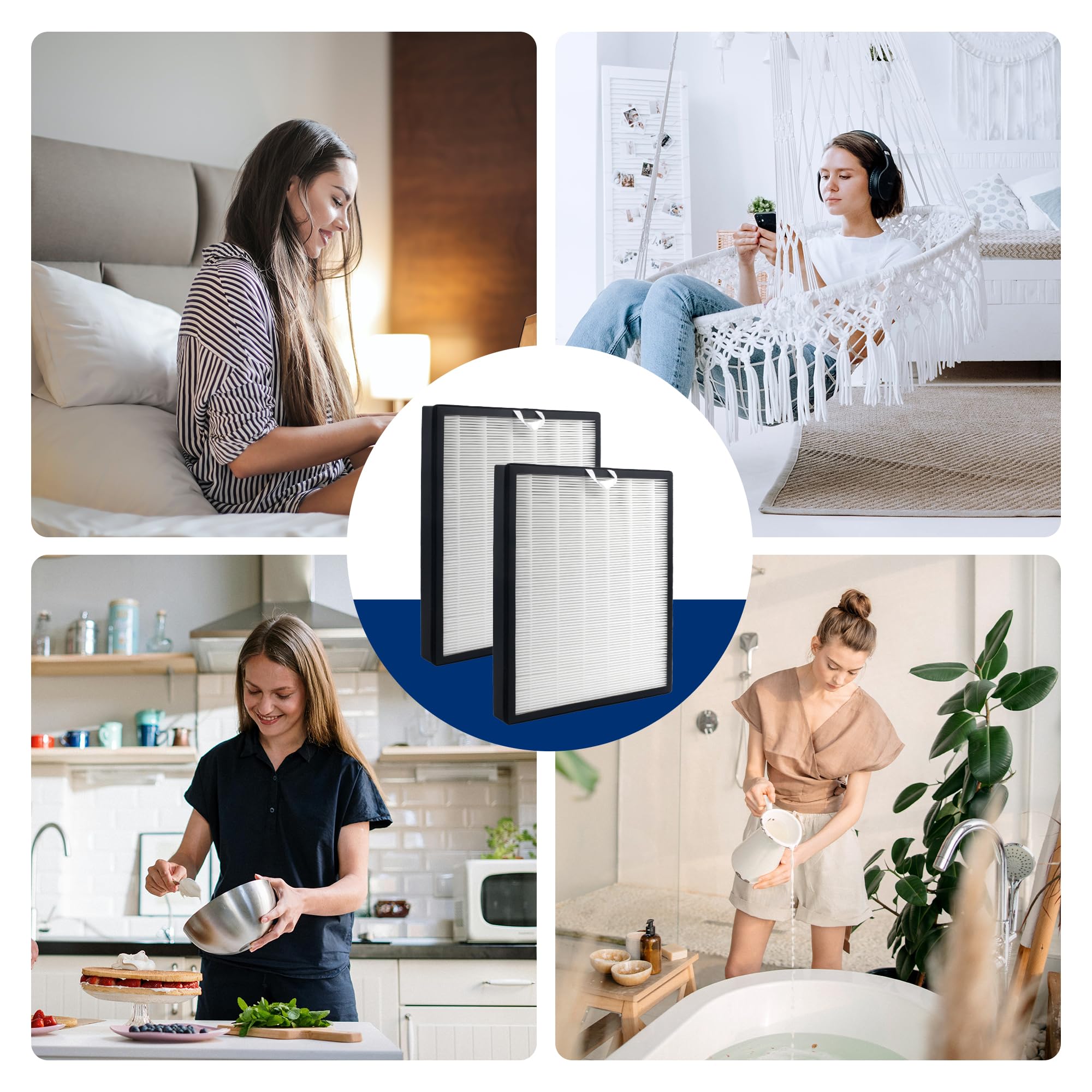 ATXKXE Vital 200S Replacement Filter Compatible with Levoit Vital 200S Air Purifier, 3 in 1 H13 Ture HEPA and High Efficiency Activated Carbon Filter,Compared to Part Vital 200S RF, White 2 Pack