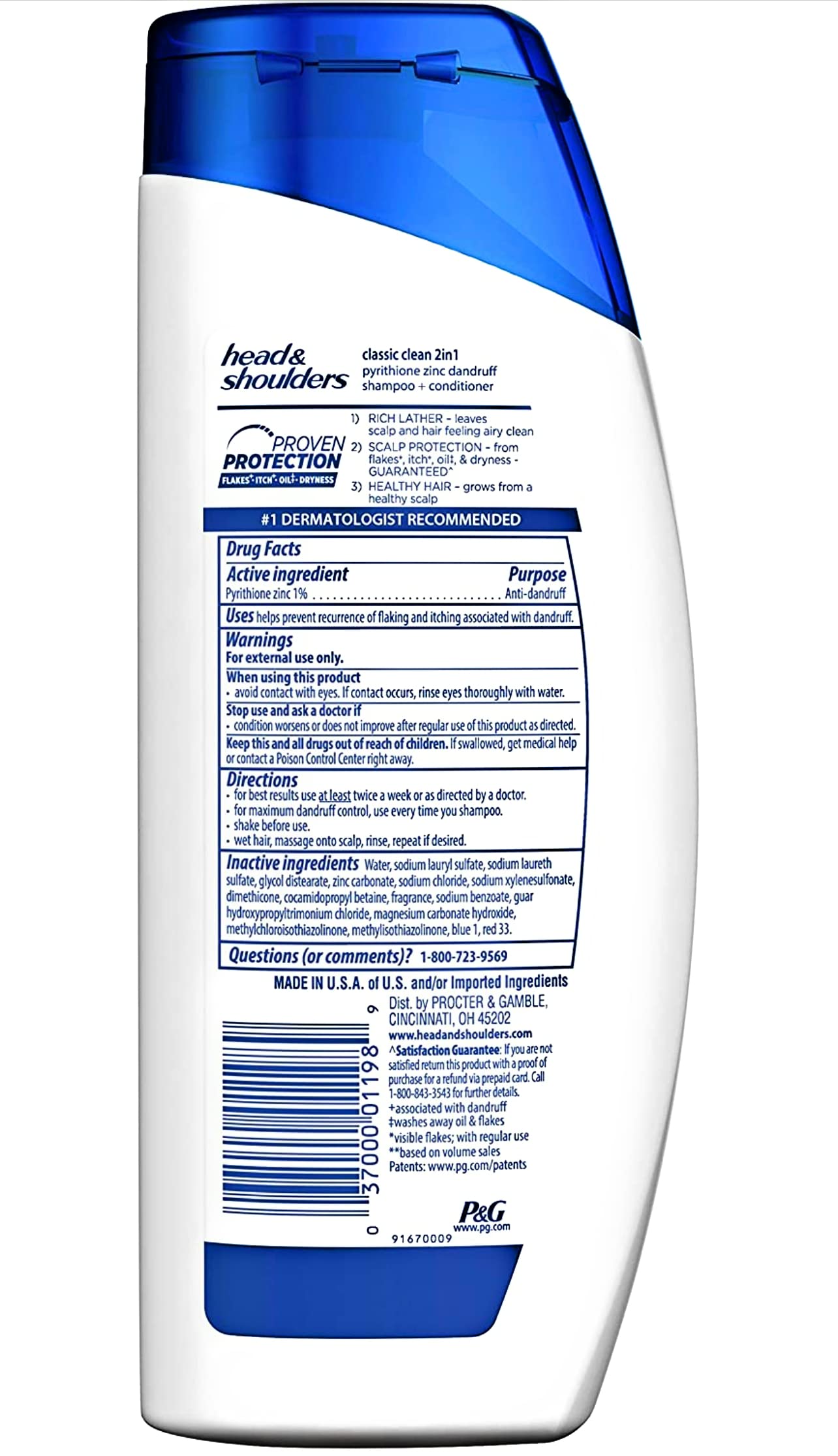 Head&Shldr 2n1 Clean 23.7 Size 23.7z Head & Shoulders Classic Clean 2-In-1 Shampoo Plus Conditioner