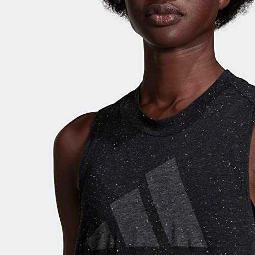 adidas Women's Winners 3.0 Tank, Black Melange, Small