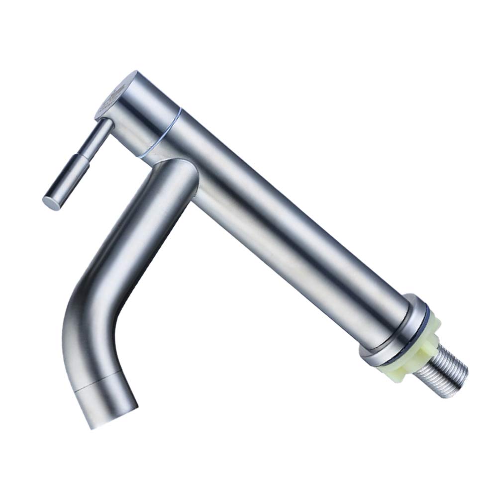 Cabilock Cabilock Single Cold Basin Faucet Stainless Steel Kitchen Faucet Bathroom Metal Faucet (Style 3)