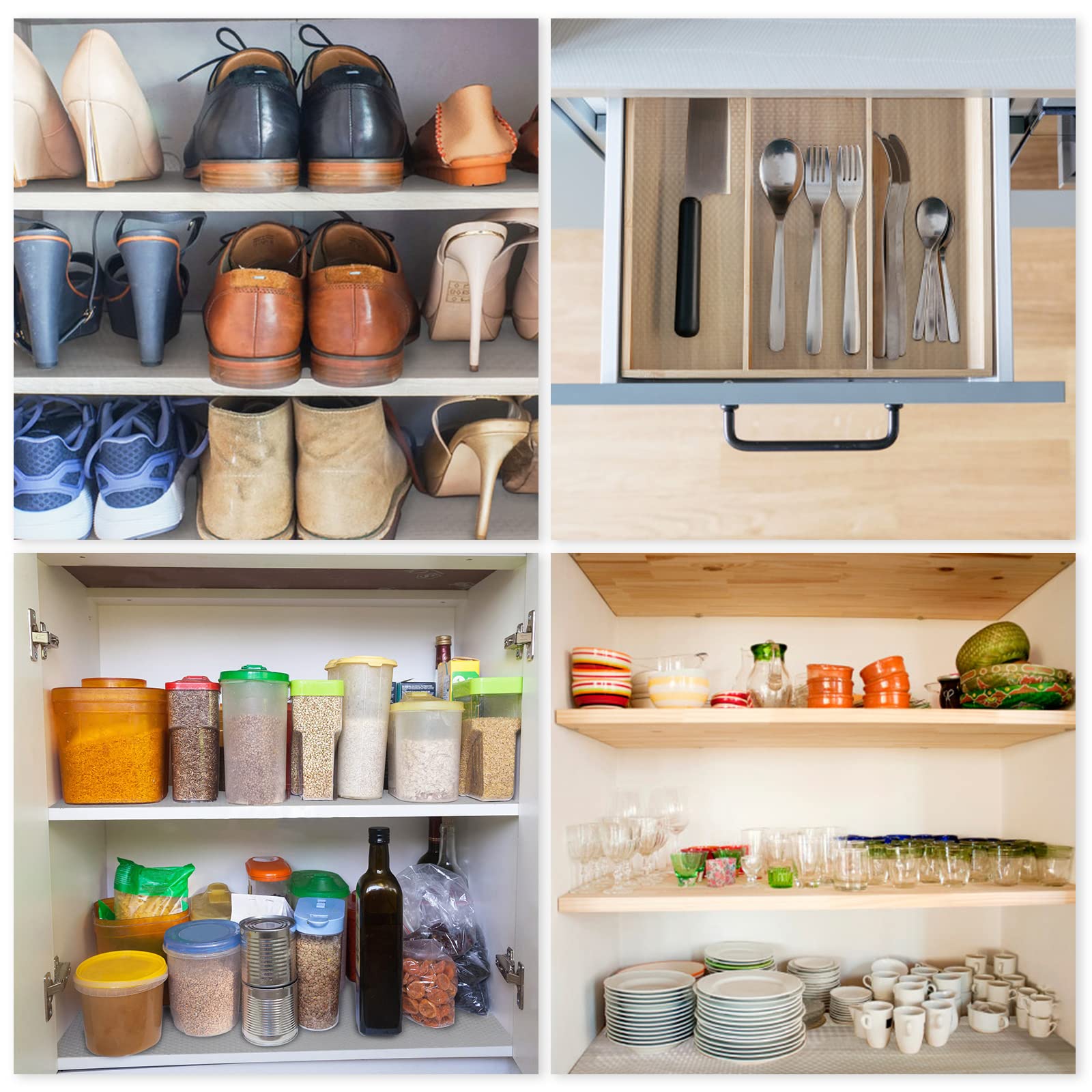 Cabinet Liner, Shelf Liners for Kitchen Cabinets Non-Adhesive, Strong Grip Liner Washable 24in x 20FT (24 Inches x 20 FT x 1 Roll)