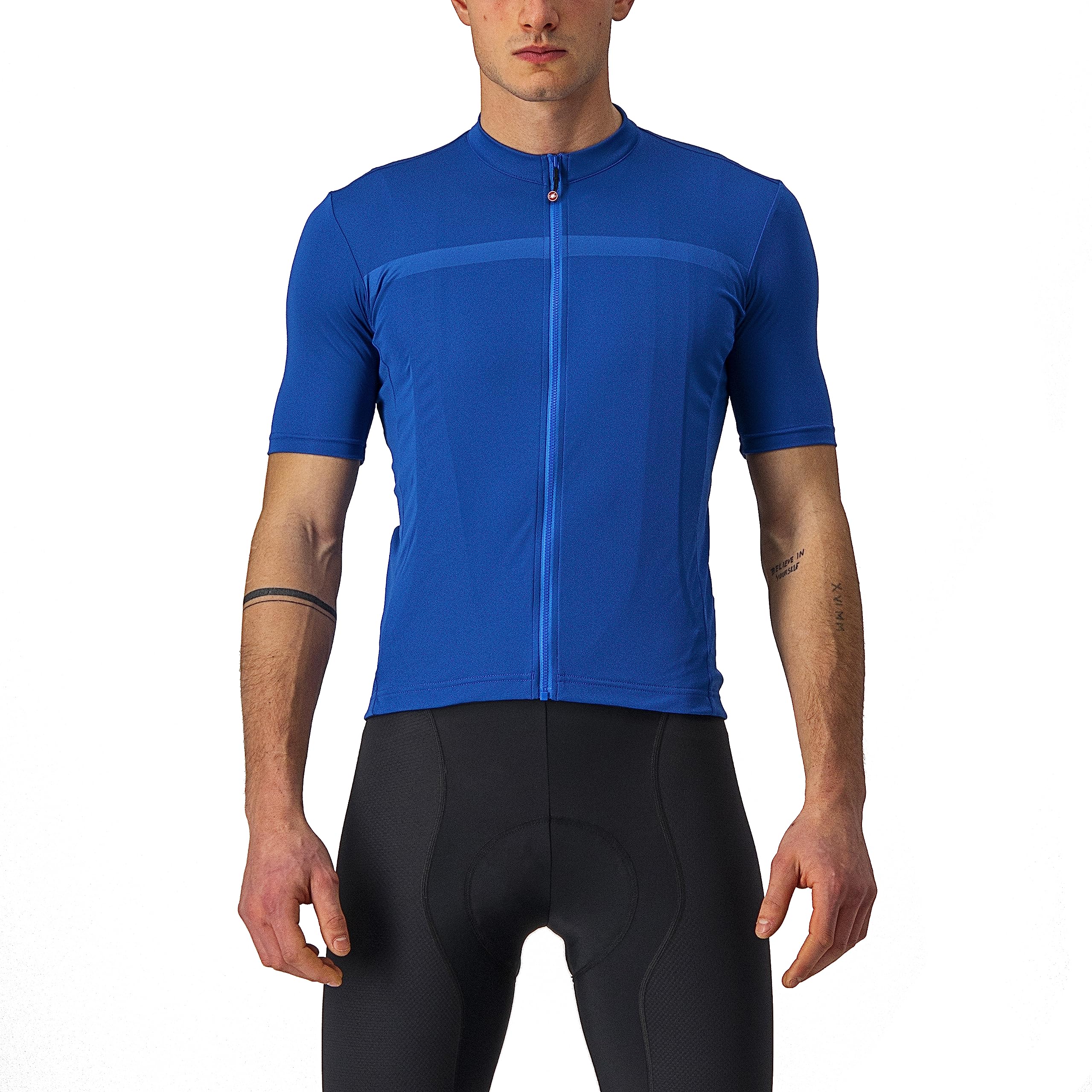 Castelli Men's Classifica Jersey, Zip Up Quarter Length Sleeve Jersey for Gravel Biking & Road Cycling - Azzurro Italia - Large