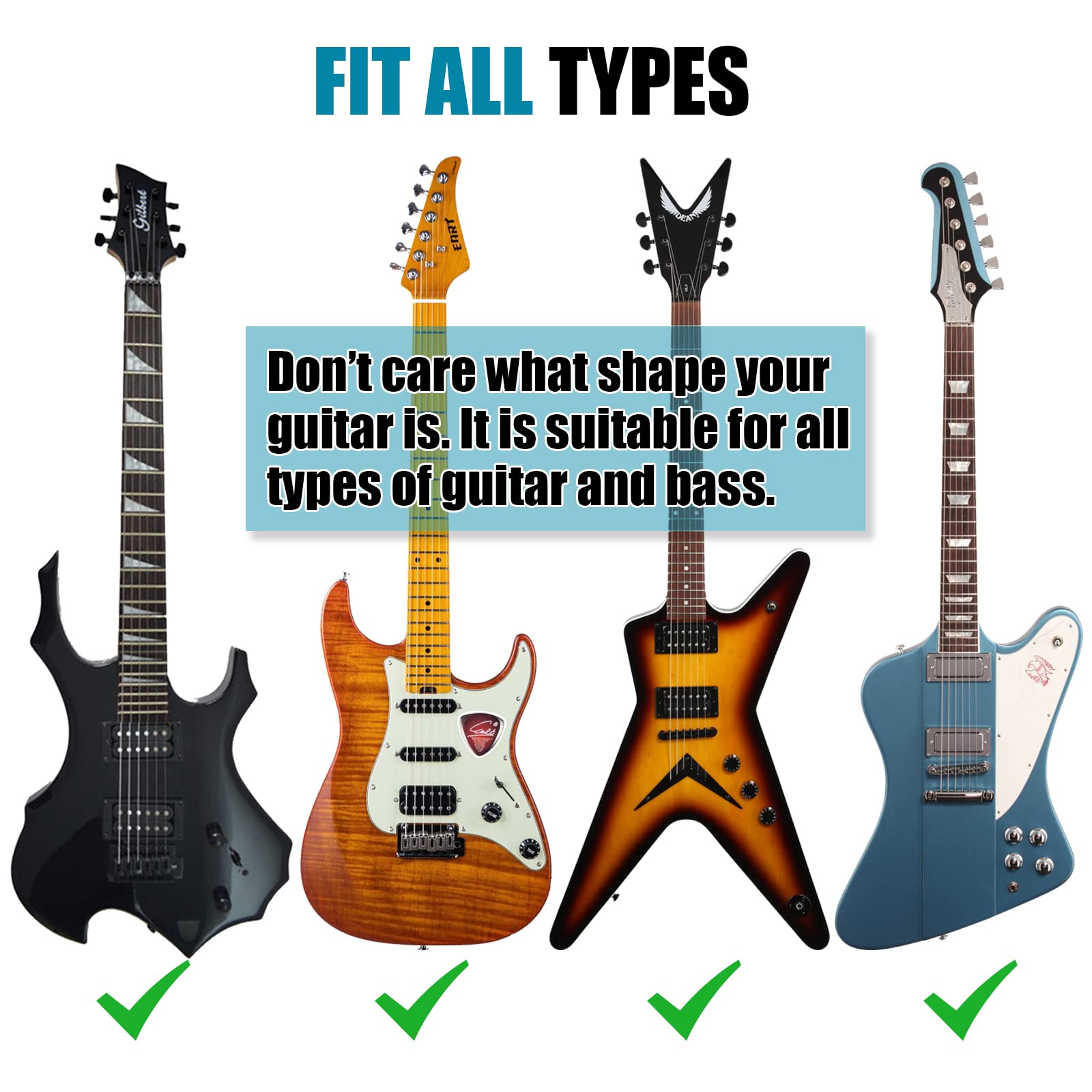GLEAM Guitar Stand - Universal Guitar Rack for Electric, Acoustic Guitar and Bass