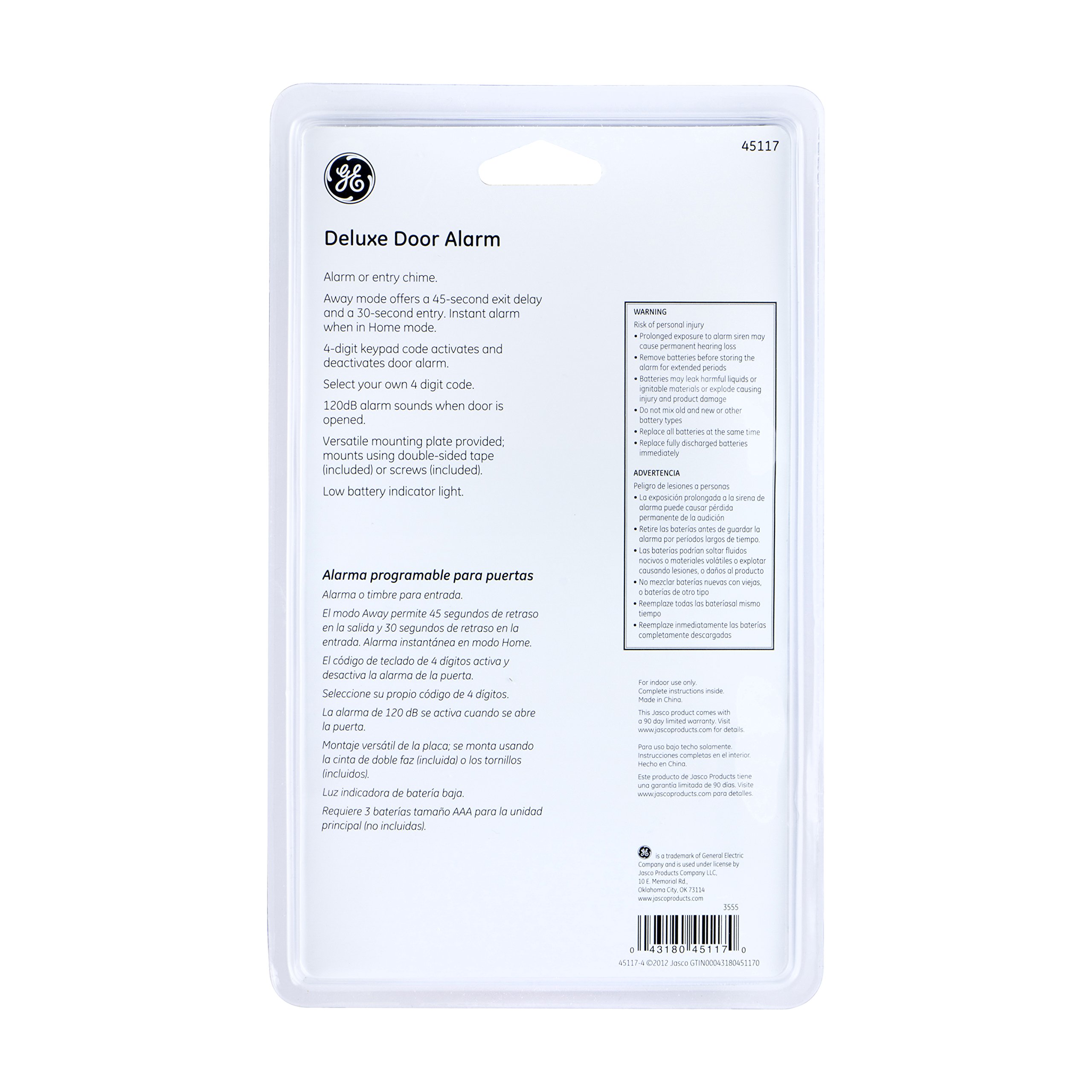 GE home electrical GE Personal Security Window and Door Alarm, Deluxe Alarm, DIY Protection, Burglar Alert, Keypad Activation, Easy Installation, Ideal for Home, Garage and More, 45117