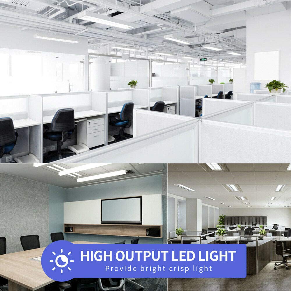 BSK.BESTKA (Pack of 25) T8 LED Tube Light Fixture, 4FT, 60W, 6500 Lumens, 5000K, V Shape, High Output, Utility Shop Light Bulbs for Garage, Warehouse, Plug and Play