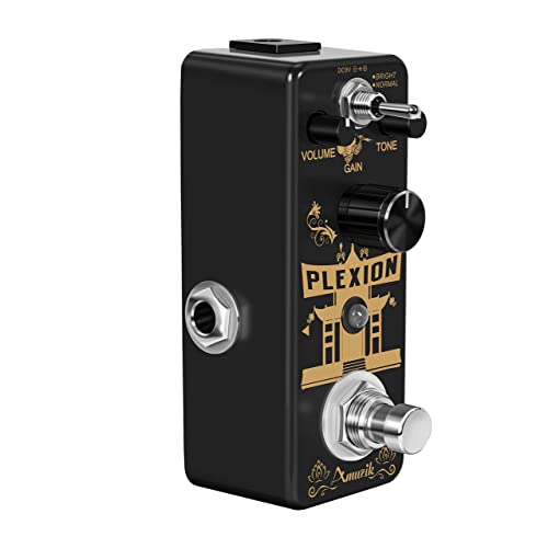 Amuzik Plexion Distortion Pedal for Guitar & Bass with Bright and Normal Mode True Bypass, AK-324