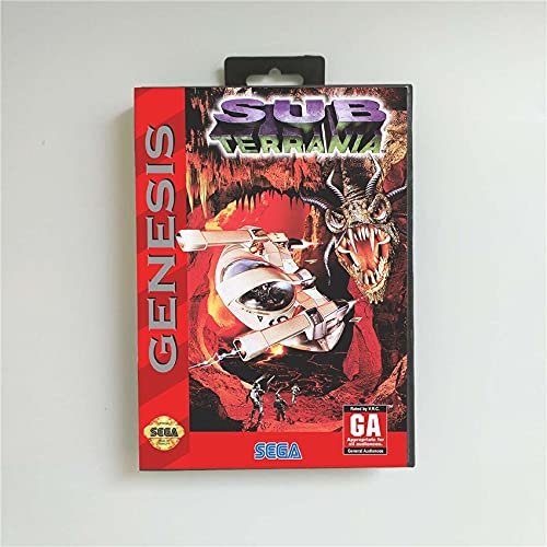 Lksya Sub-Terrania - USA Cover With Retail Box 16 Bit MD Game Card for Sega Megadrive Genesis Video Game Console (US EU Shell)