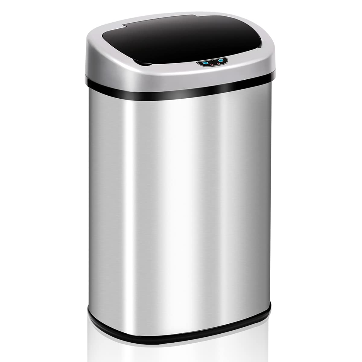 Dkelincs Touchless Trash Can for Kitchen Bathroom Bedroom Home Office, 13 Gallon Automatic Stainless Steel Garbage Can with Lid