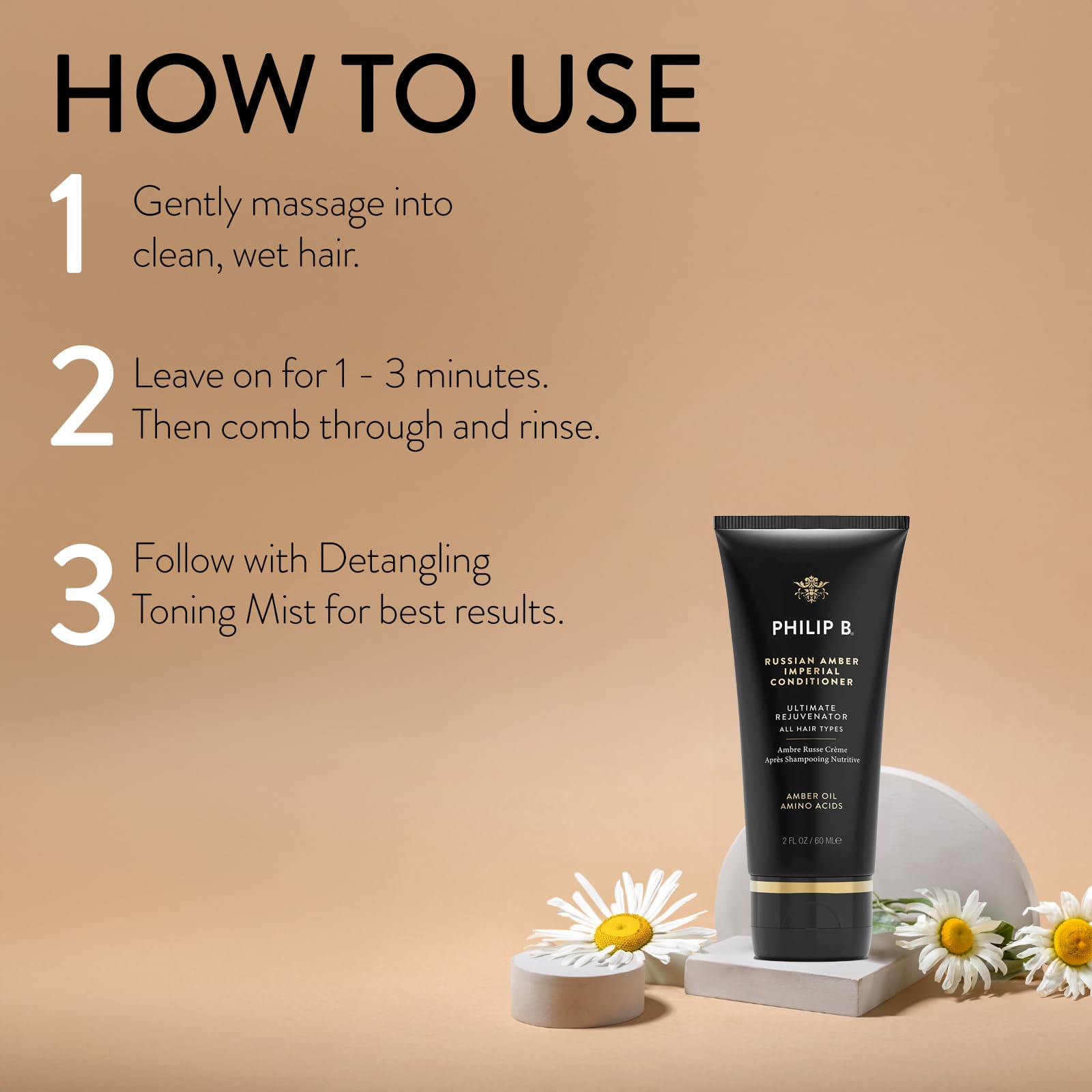 PHILIP B Russian Amber Imperial Conditioner 2 oz. (60 ml) | Restorative, Color-protective, Weightless Hydration