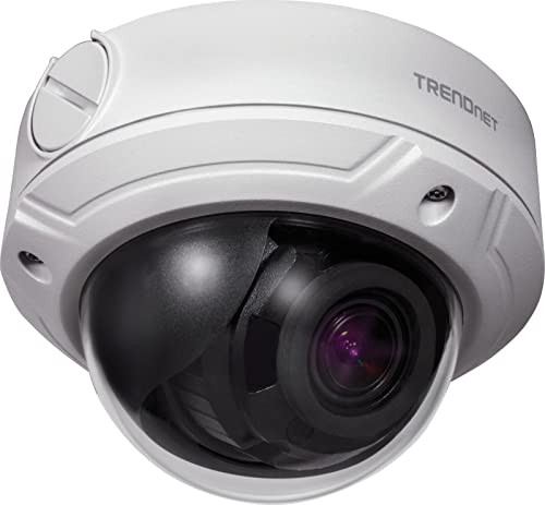 TRENDnet Indoor/Outdoor 4 Megapixel, Varifocal PoE IR Dome Network Camera, Auto-Focus, Optical Zoom, Manual Pan/Tilt, Night Visions Up to 98ft., IP66 Rated Housing, ONVIF, IPv6, TV-IP345PI