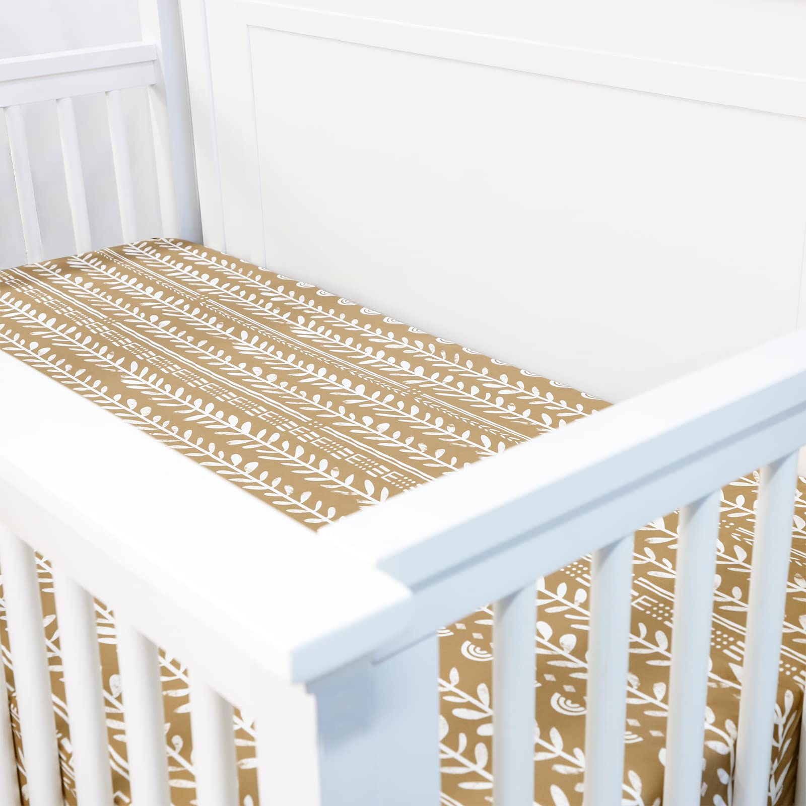 Bassinet Sheets for Baby Girl Boy 2 Pack, Soft Jersey Knit Bassinet Fitted Sheets Universal for Oval, Rectangle or Hourglass Bassinet Mattress, Retro Brown Flower