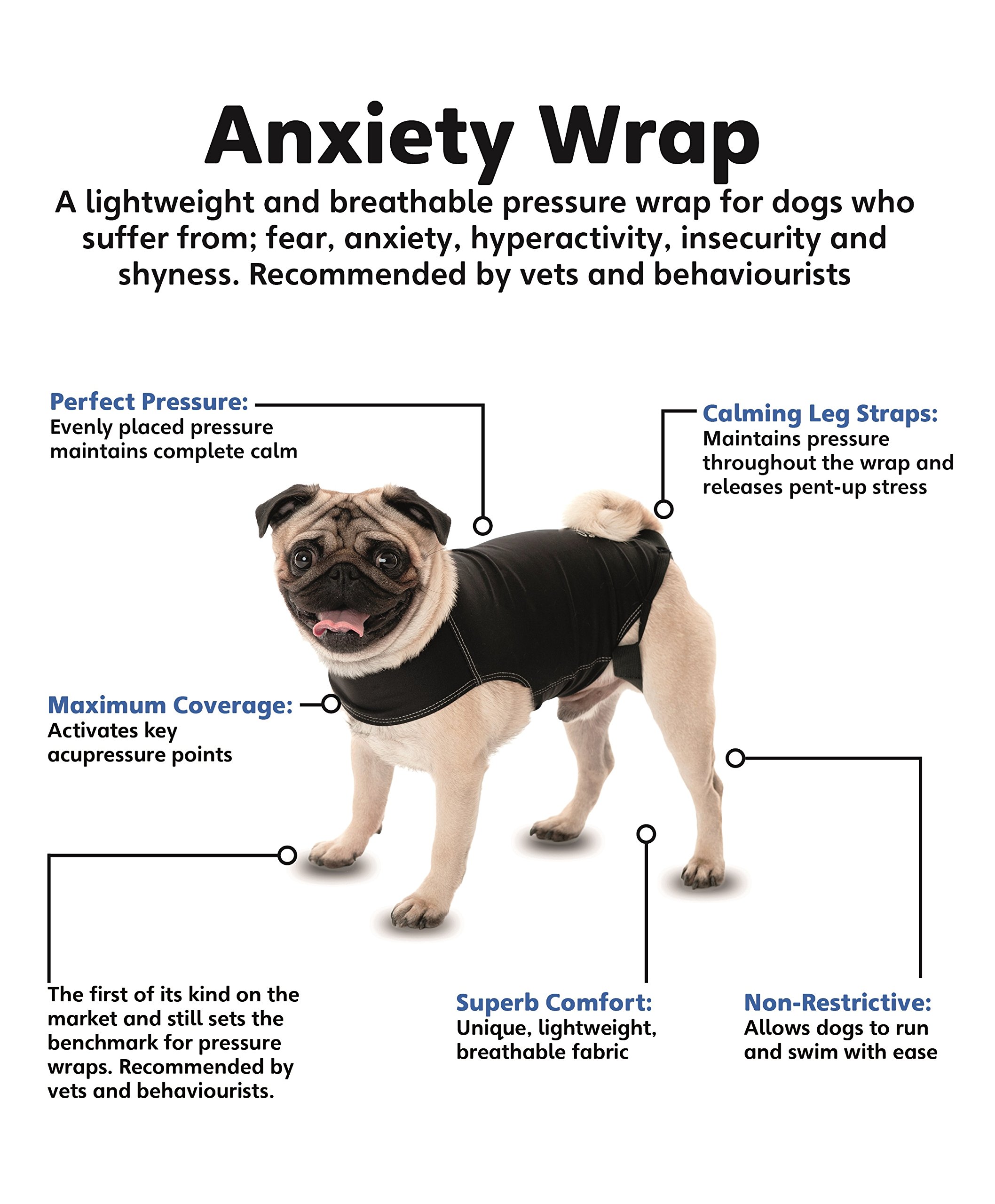 Company of Animals Anxiety Wrap, Black, Toy Sized