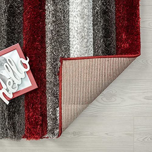 LUXE WEAVERS Lantanas Collection 7119 Red 8x10 Modern Geometric Area Rug