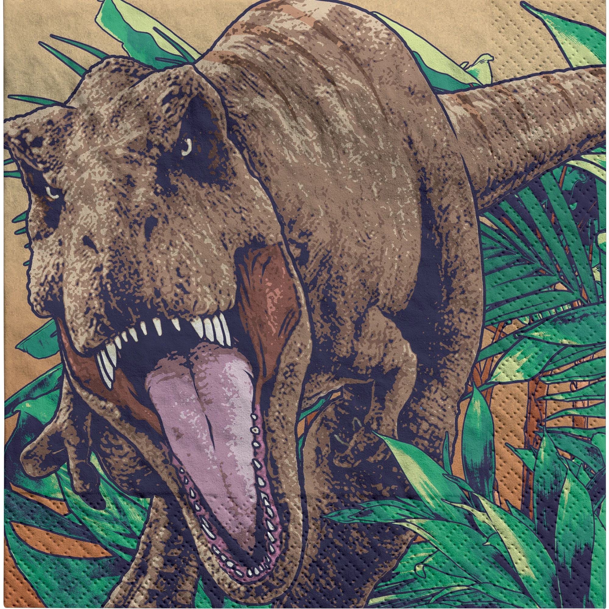 Amscan Jurassic World 3 Into the Wild Birthday Party Tableware Kit Napkins, Plates, Tablecover Bundle, 16 Guests by Just Jazzle