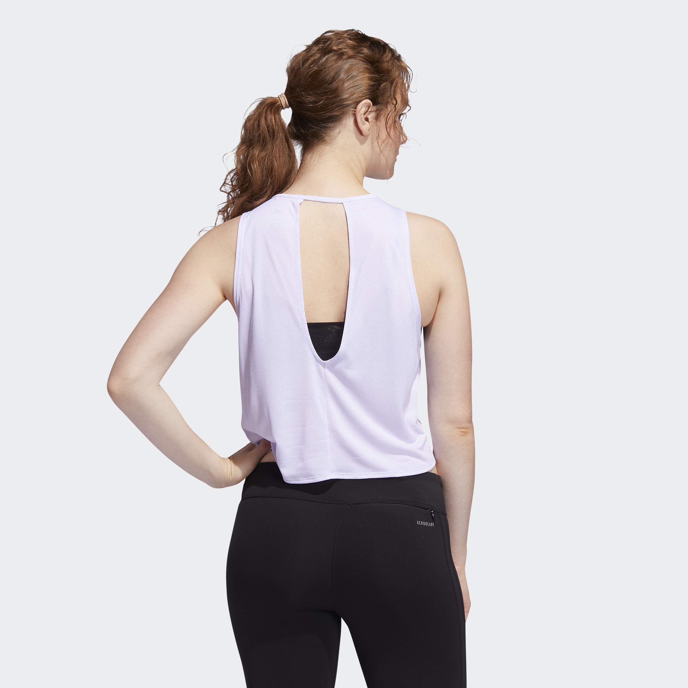 adidas womens Own The Run Cooler Tank Black/Heather X-Large