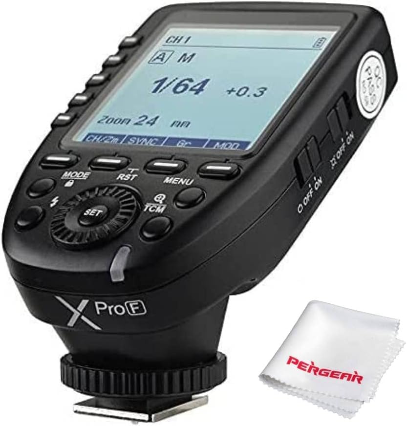 Godox Xpro-F for Fuji Fujifilm TTL Wireless Flash Trigger, 1/8000s HSS, TTL-Convert-Manual Function, Large Screen, 5 Dedicated Group Buttons, 11 Customizable Functions with Cleaning Kit