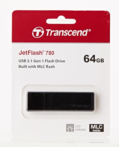 Transcend 64GB JetFlash 780 USB 3.0 Flash Drive (TS64GJF780), Black