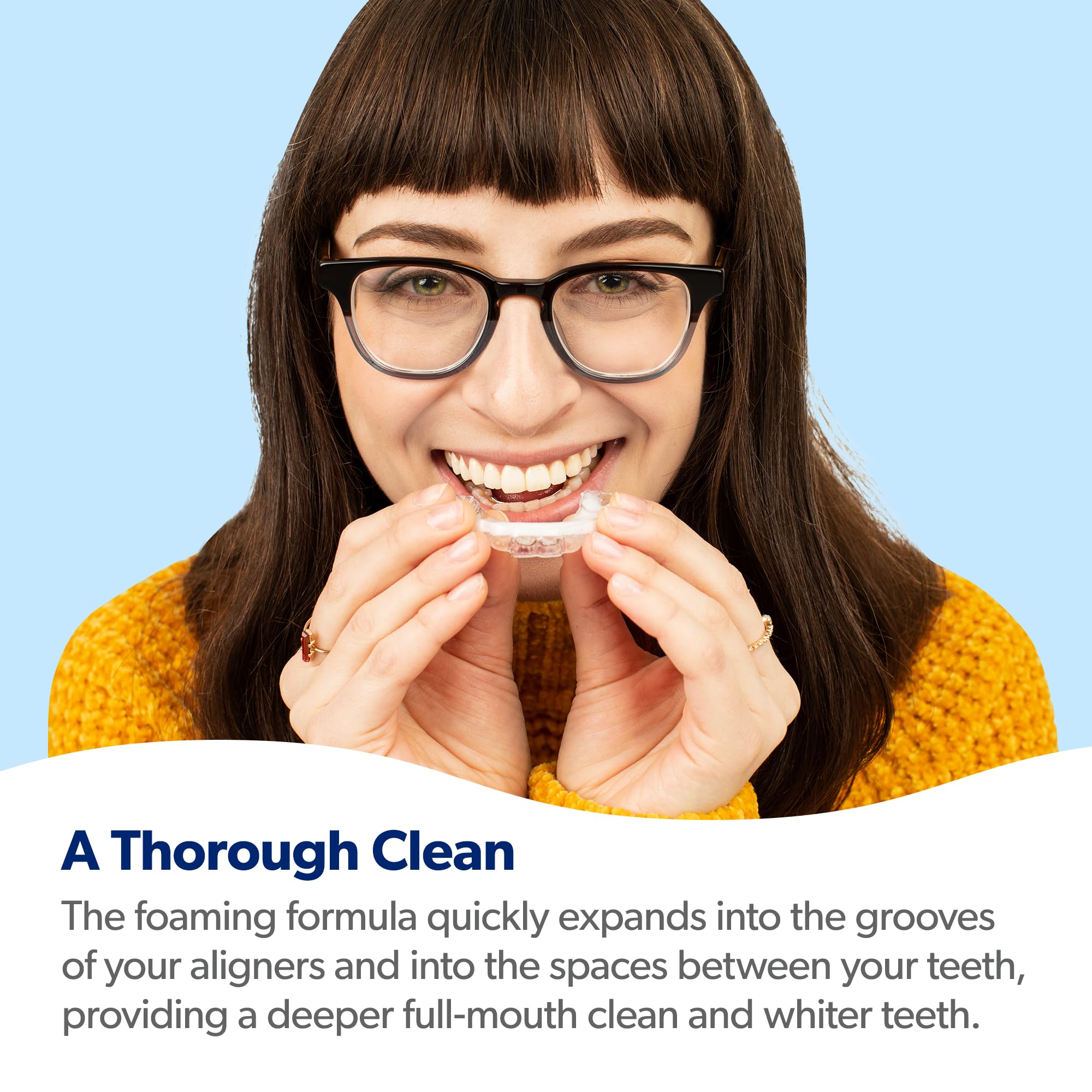 EverSmile AlignerFresh Original Clean Foam – Cleaner Compatible w/Invisalign and All Clear Aligners & Retainers – Eliminates Bacteria, Whitens Teeth, Fights Bad Breath – 50ml (2 Pack)