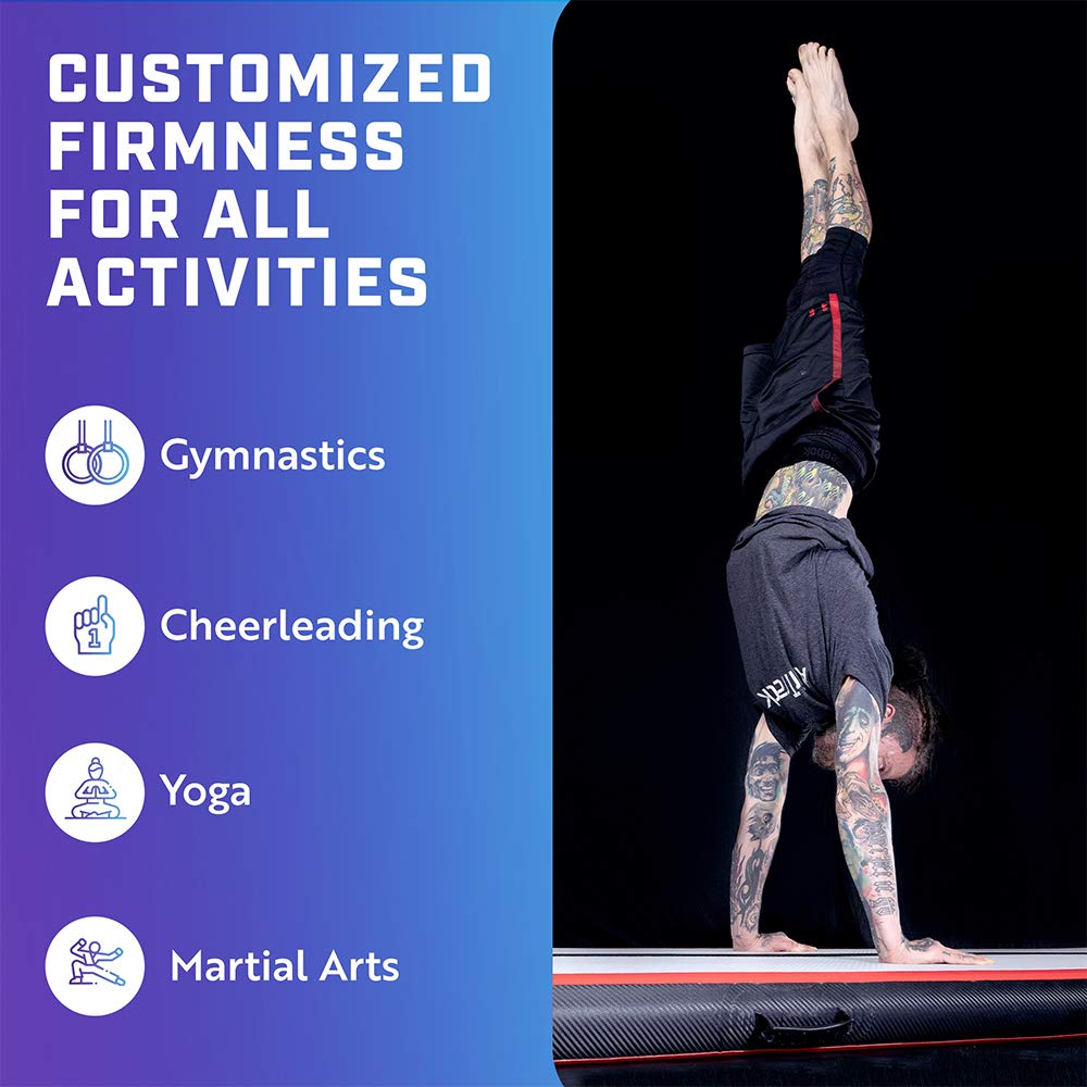 AirTrack 16β Pro Inflatable Gymnastics Mat with Air Pump | Extra Large Tumbling Mat | Compact Home Gym Exercise Equipment | 5ft x 16ft x 8 Inch Thick Tumbling Air Mat