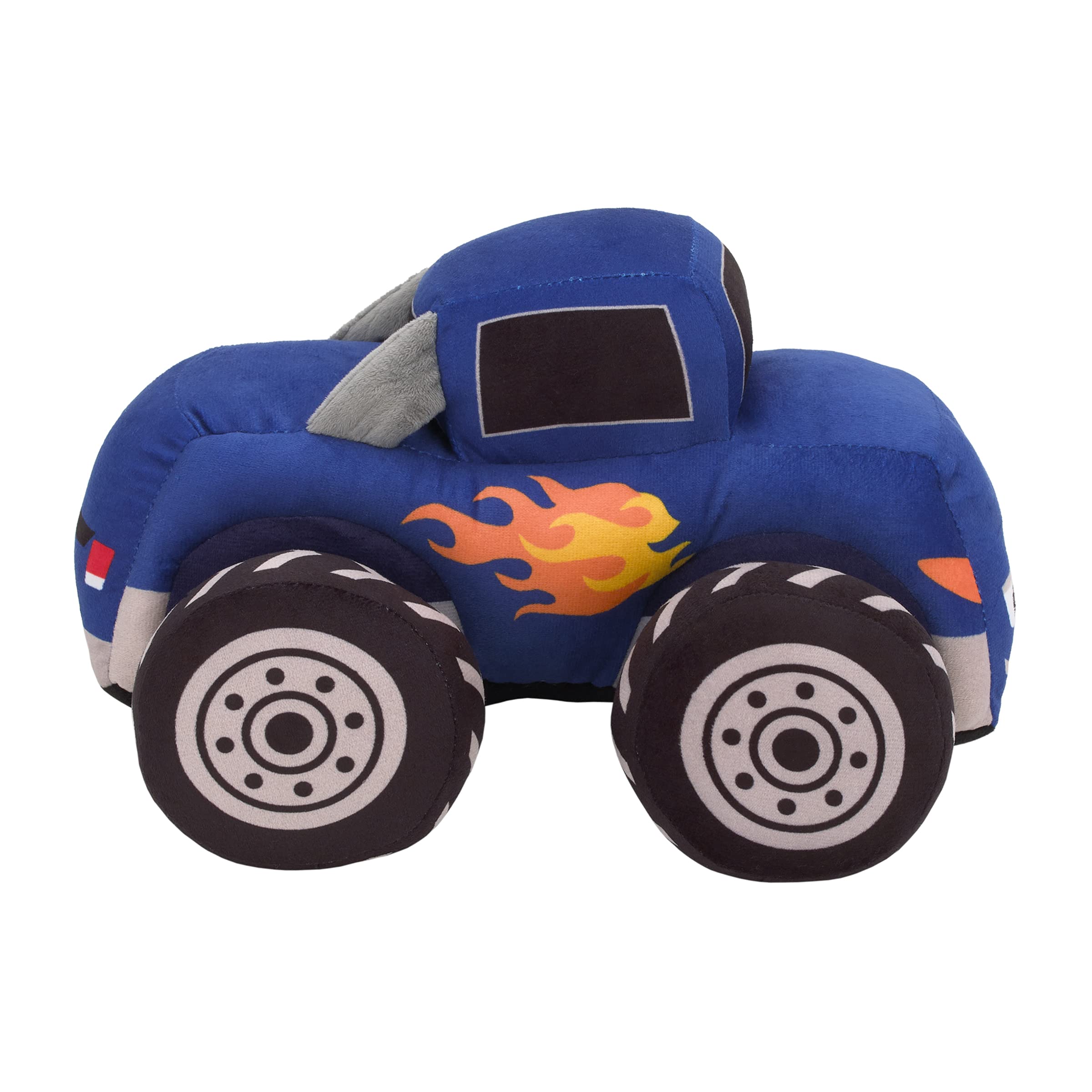 Everything Kids Monster Truck Blue Super Soft Toddler Plush with Flames