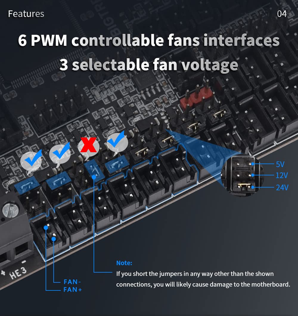 BTT Octopus V1.1 32Bit 3D Printer Controllers Supports Klipper and Marlin, Compatible TMC2209/TMC2208/TMC5160/TFT35 E3 V3.0/PI TFT50/BL Touch and Compatible Raspberry Pi Voron 3D Printer ect