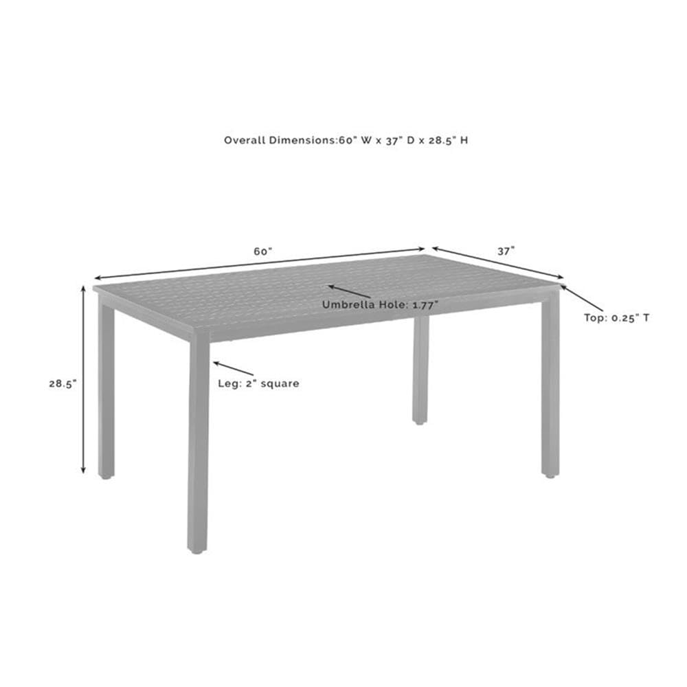 Crosley Furniture Kaplan 6-Person Rectangular Outdoor Dining Table with Umbrella Hole for Outside Patio, Oil-Rubbed Bronze