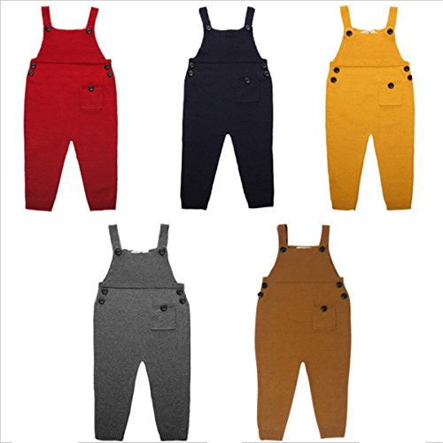 JELEUON Kids Baby Toddler Girl Knit Romper Cotton Jumpsuit Outfits 18-24 Months Coffee