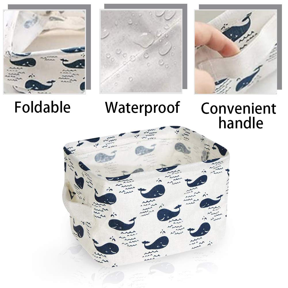 CALISTOUS 1PC Stationery Handicraft Storage Basket Linen Desk Storage Box Whale