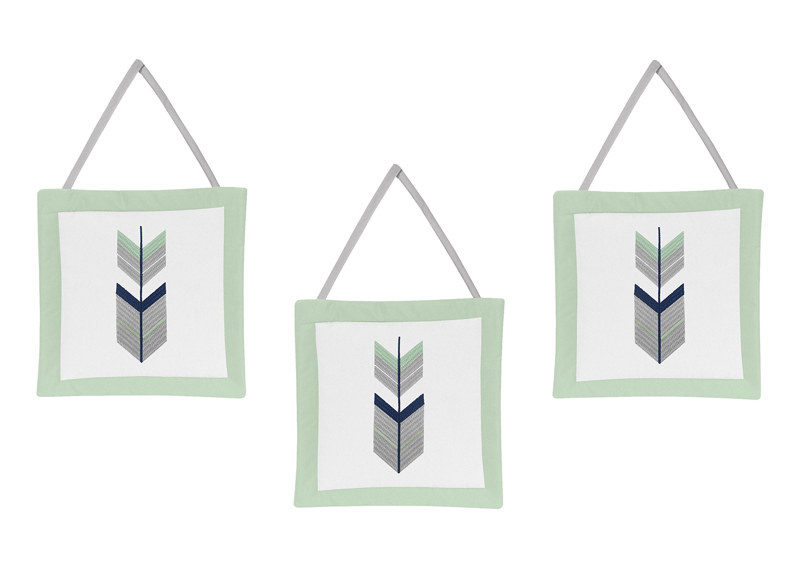 Sweet Jojo Designs Grey, Navy Blue and Mint Woodland Arrow 11 Piece Baby Boy or Girl Crib Bed Bedding Set