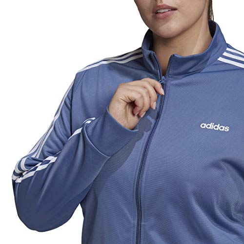 adidas,Womens,Essentials Tricot Track Top,Crew Blue,1X