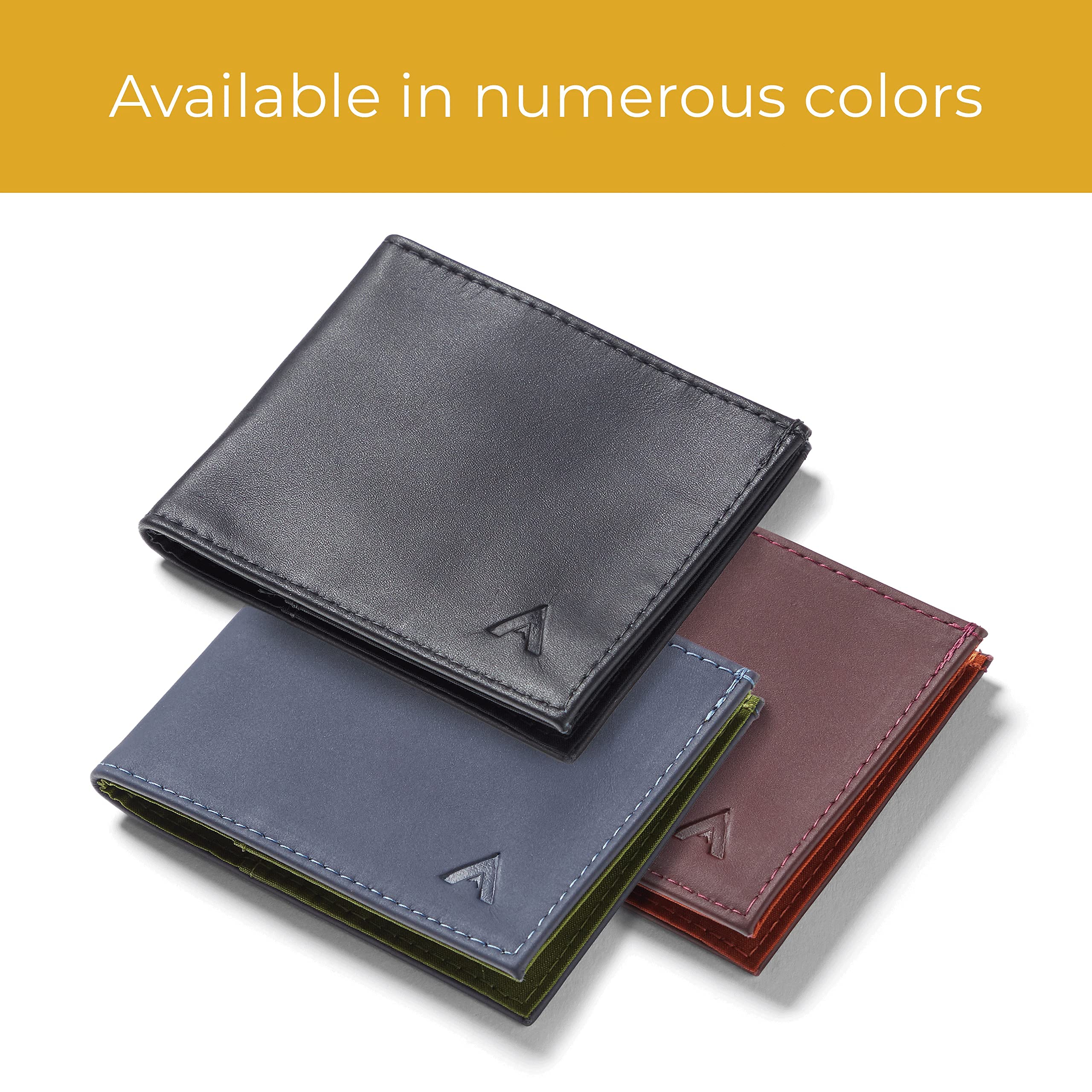 Allett Sport Wallet, Midnight Blue | Leather, RFID Blocking | Slim, Minimalist, Bifold Wallet, Thin, Front Pocket | Holds 2-10+ Cards, Bills | Wallets for Men & Women | Made in the USA